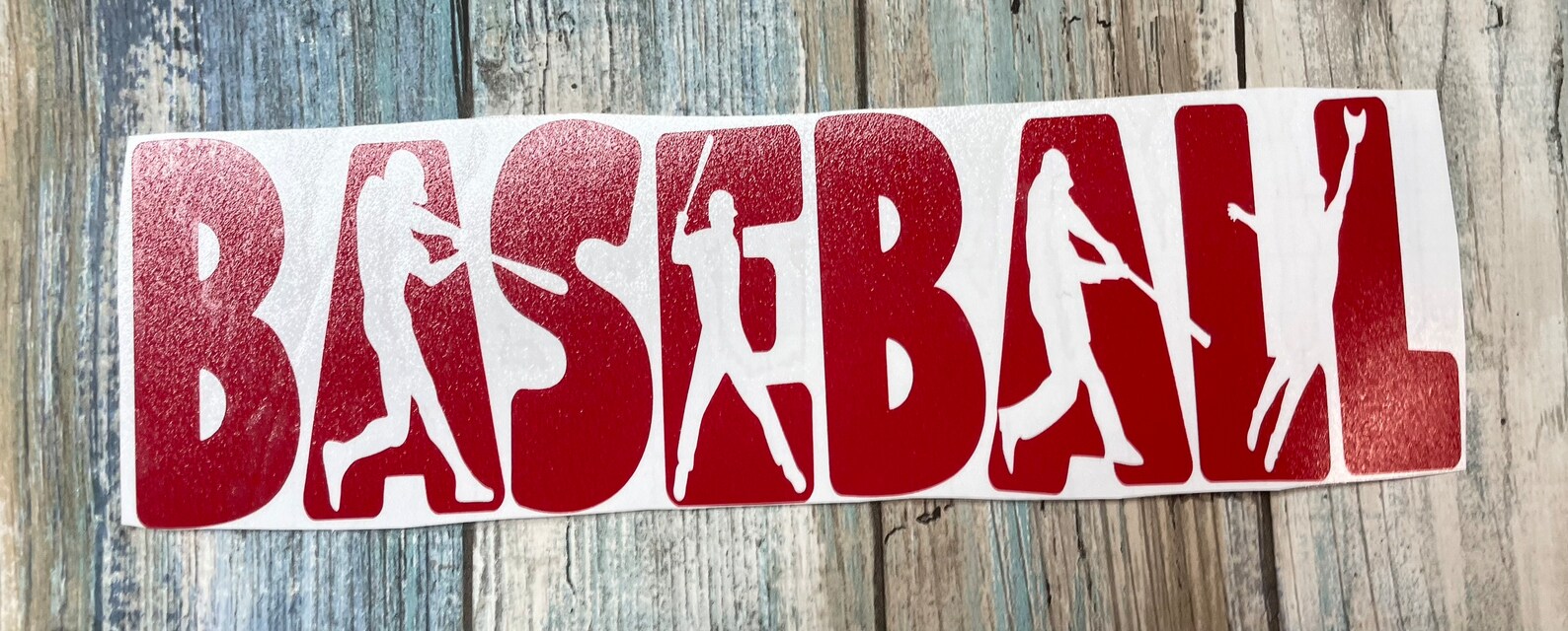 Baseball Word Design Red Vinyl Custom Decal Laptop Cup Auto Window - Etsy