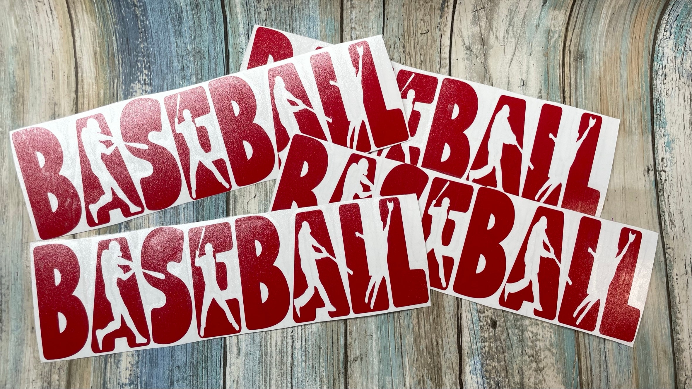Baseball Word Design Red Vinyl Custom Decal Laptop Cup Auto Window - Etsy