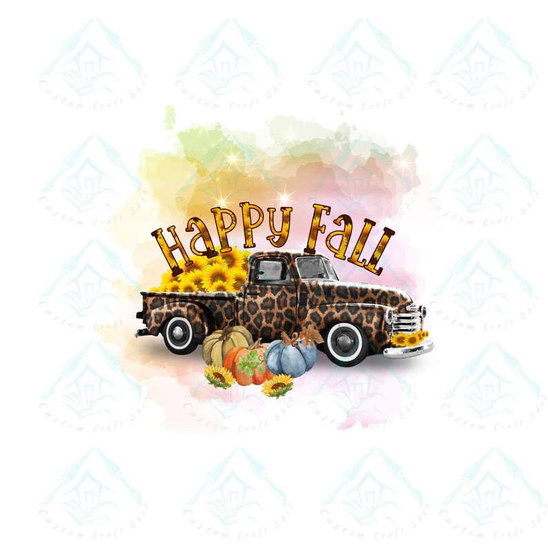 Happy Fall Leopard Print Truck/digital Designs/sublimation/png/ - Etsy