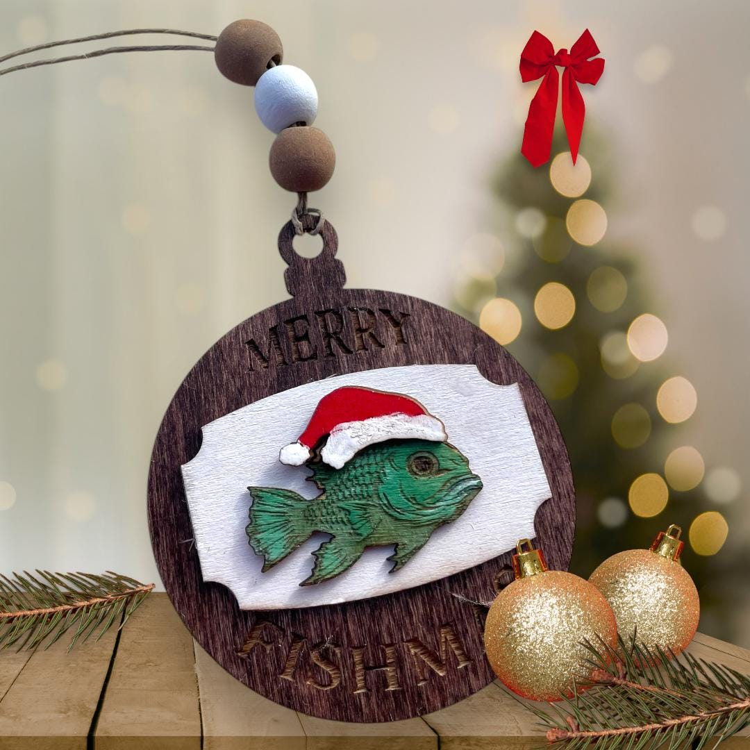 Merry Fishmas Christmas Ornament Display Trophy Fish Custom - Etsy