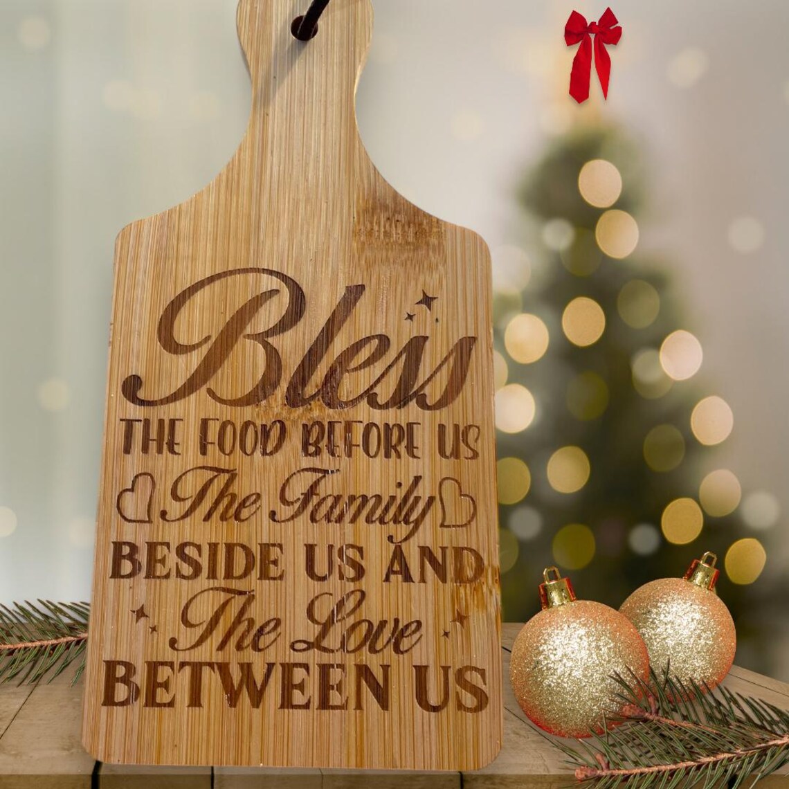 Mini Chopping Block Bless the Food Before Us Decor - Etsy