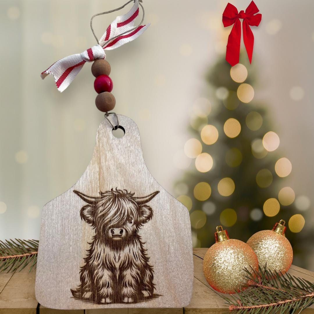 Wooden Cow Tag With Cute Cow With One Eye Covered Tag - Etsy