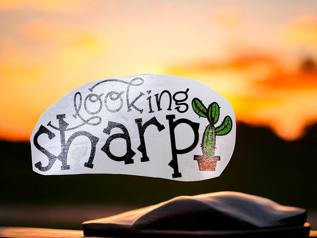 Looking Sharp Cactus Custom Decal Laptop Cup Auto Window Sarcasm - Etsy