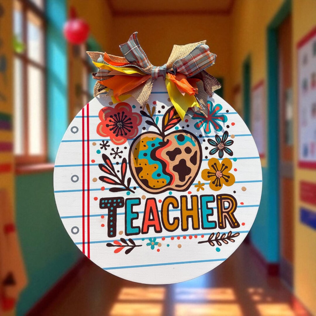 Boho Teacher Door Hanger – Classroom Decor – Back to School Sign - Etsy