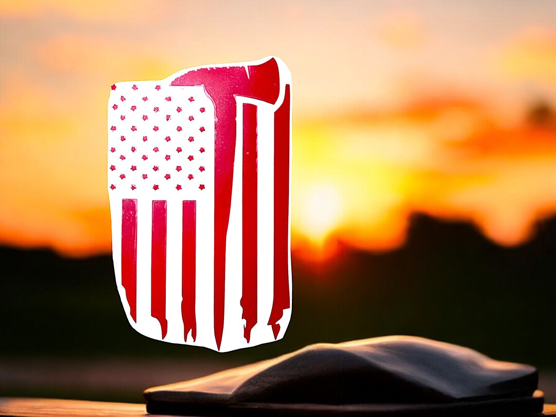 Fireman Ax Flag Red Vinyl Custom Decal Laptop Cup Auto Window - Etsy