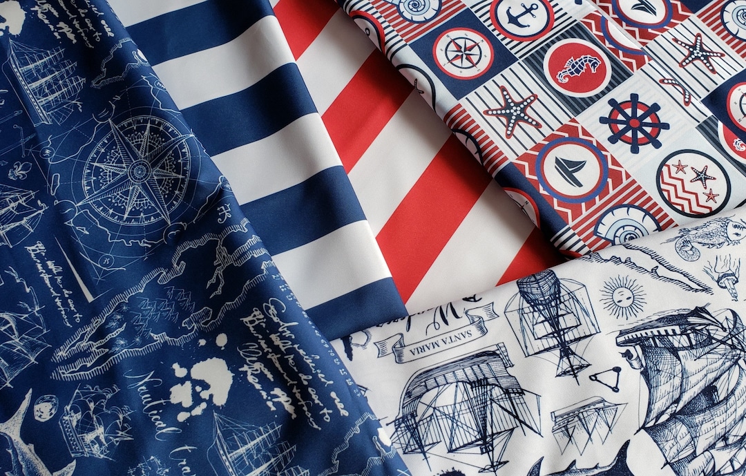 Nautical Designs Water-resistant Fabric Wide Water Resistant Fabric ...