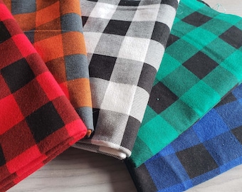 Buffalo Check Flannel Fabric - Etsy