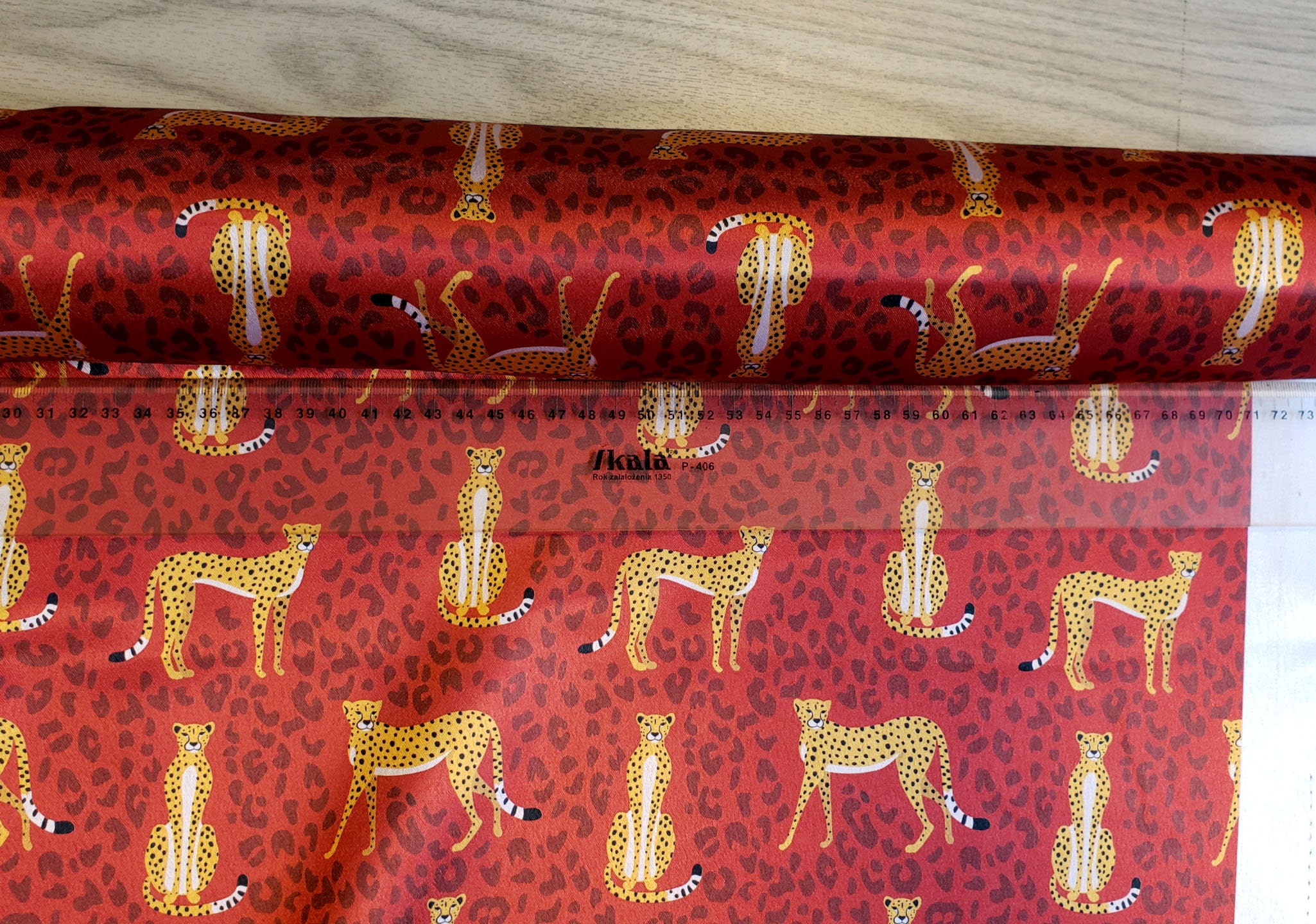 Cheetah Pattern Satin Fabric Luxury Silky Dressmaking Satin | Etsy