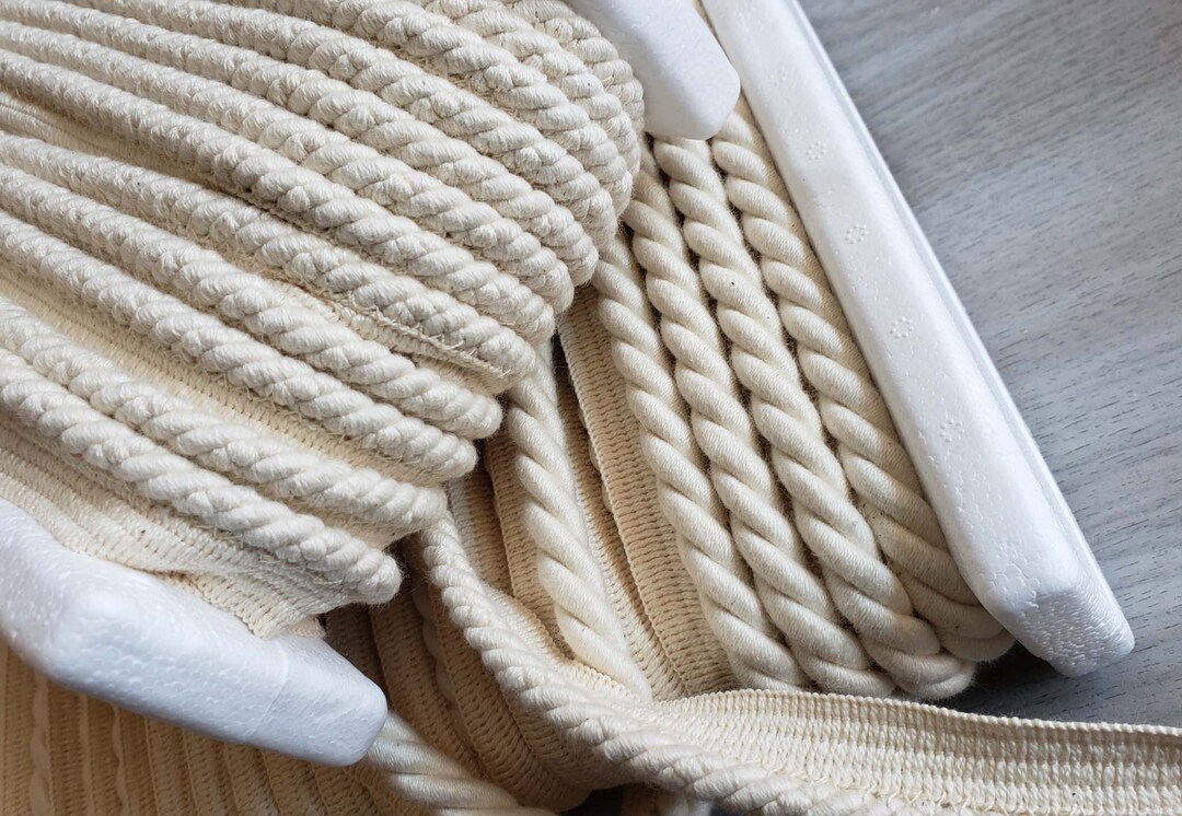 100% Cotton Piping 6mm or 10mm Natural Cord Flanged Piping Cord 3 Ply ...