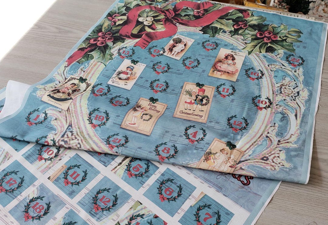 Victorian Christmas Postcards Advent Calendar Ready Printed Christmas ...