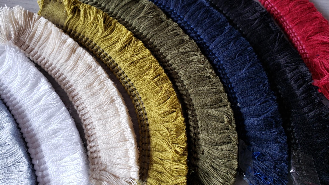 100% Cotton Short Cut Fringing Trim Crafts Upholstery Cushions Curtains ...
