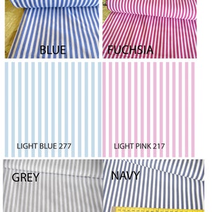Striped Fabric 5mm by 5mm Wide Stripe Colors Range Curtain Fabric Craft ...