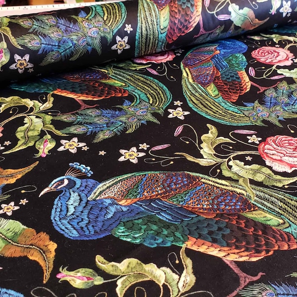 Peacock Fabric - Etsy
