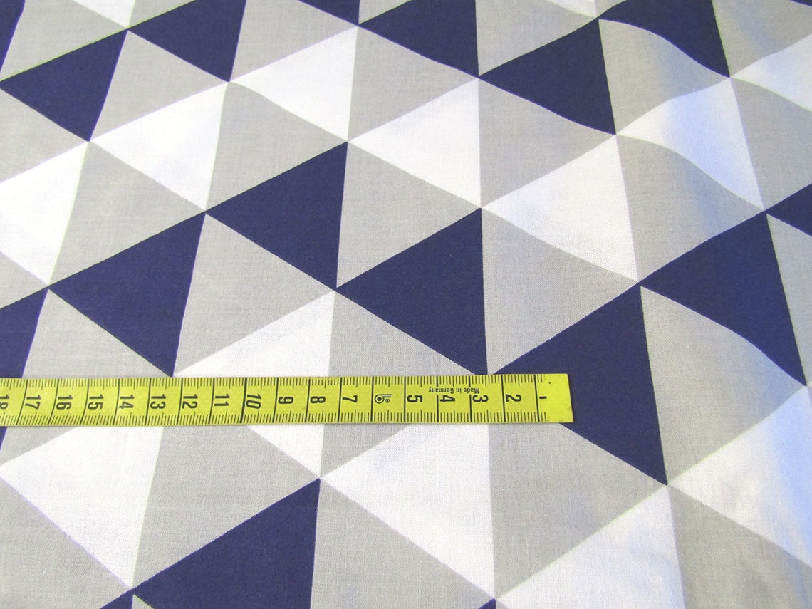 Triangles Pattern 100% Cotton Fabric Optional Colors Medium - Etsy