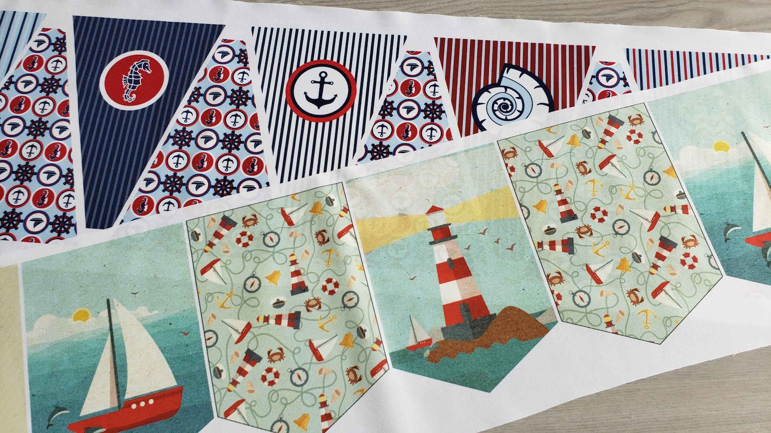 Outdoor / Indoor Bunting Nautical Theme Water-repellent Fabric Flags ...