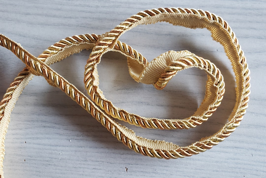 6mm Two-tone Gold&gold Flanged Piping Cord Lip Cord Flanged Rope Piping ...