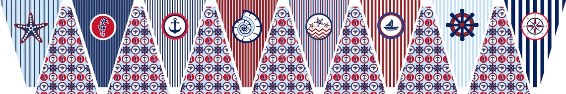 Outdoor / Indoor Bunting Nautical Theme Water-repellent Fabric Flags ...