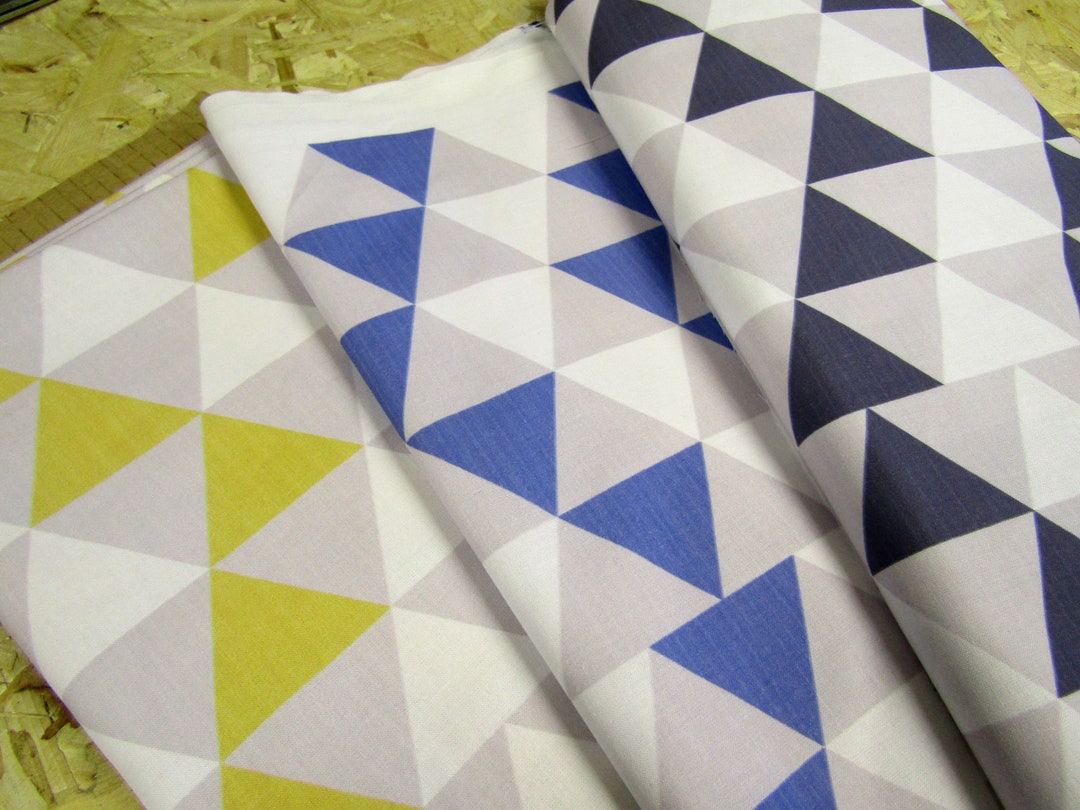 Triangles Pattern 100% Cotton Fabric Optional Colors Medium Size ...