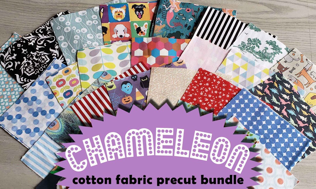 100% Cotton Fabric Square Bundle Chameleon - Optional Sizes and ...