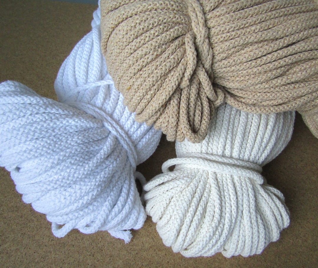 Braided Cotton Cord Macrame Cord Three Colors Size 5 Optional Lengths ...