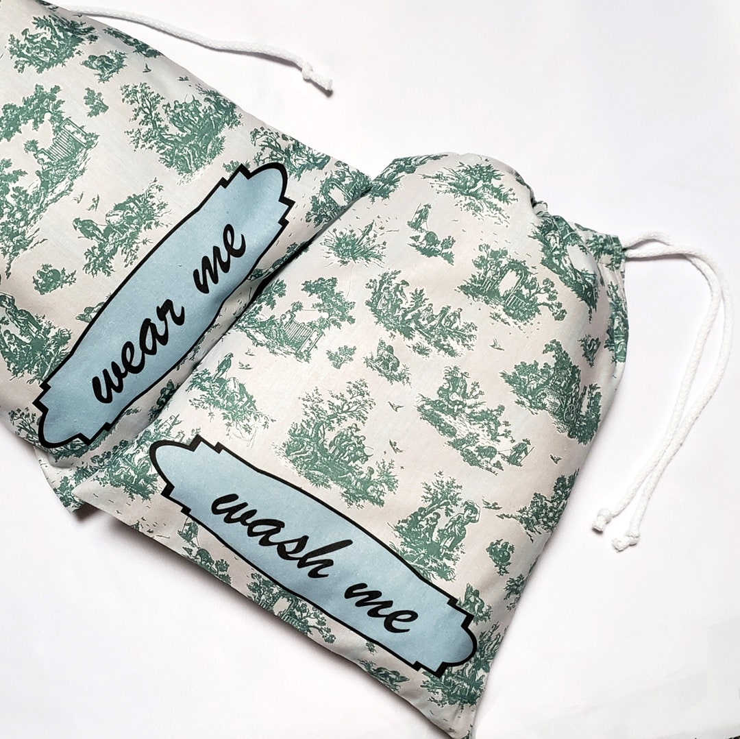 Toile De Jouy Laundry Bag Set: 100% Cotton Lingerie Travel Kit - Etsy