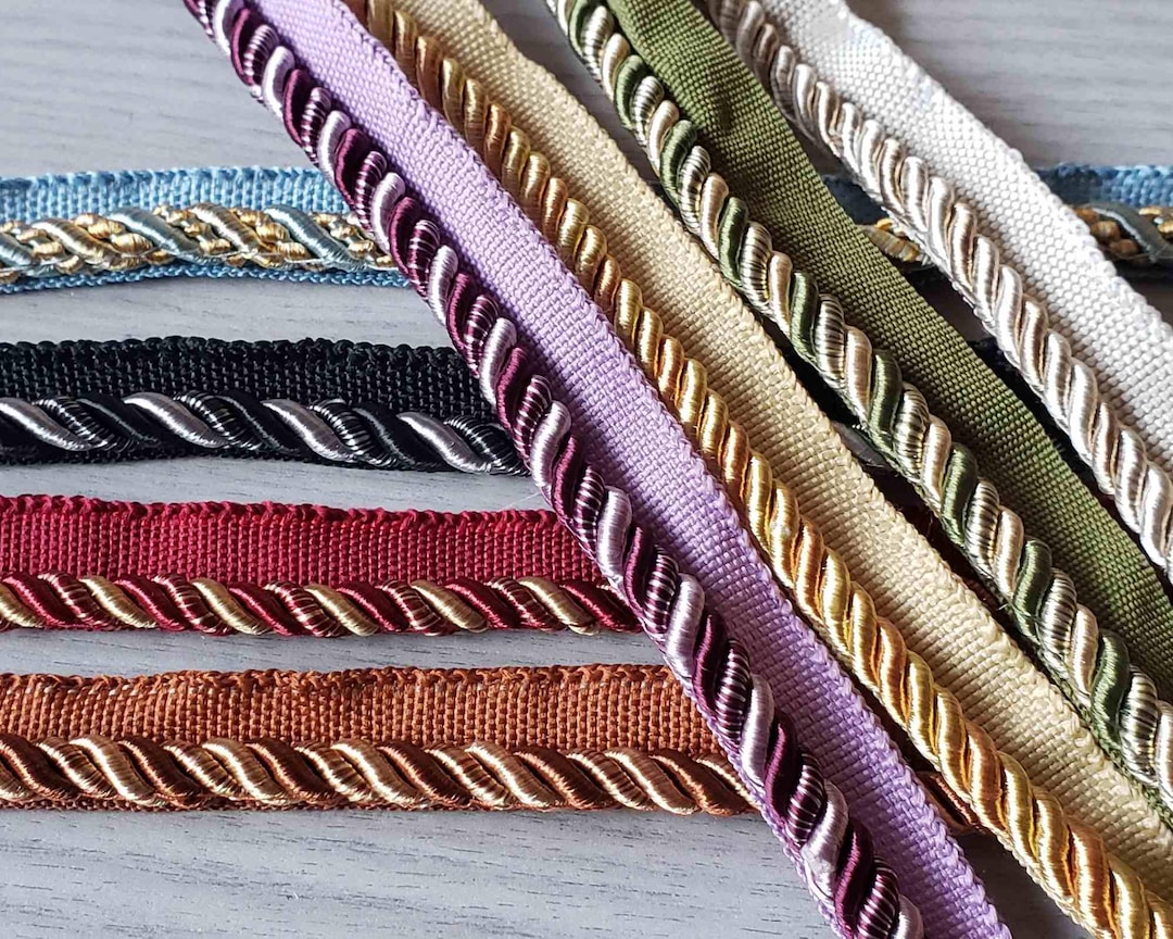 7mm Multicolor Flanged Piping Cord Color Range Lip Cord Upholstery ...