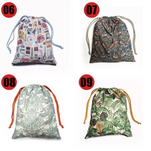 Storage Bag Drawstring Bag Patterned 100% Cotton Travel Bag Dancing Gym ...