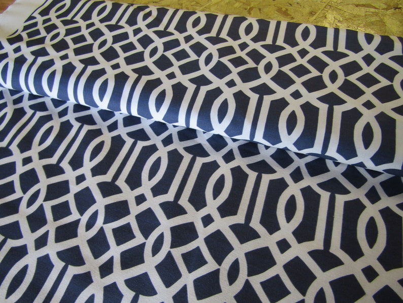 100% Cotton Fabric Imperial Trellis Navy&White or Grey-White | Etsy