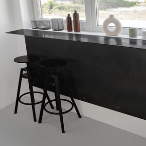 Black Metal Loft Bar Table. Modern Breakfast and Dining High Table ...
