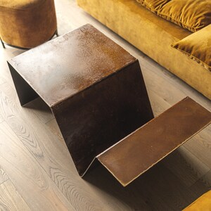 Rusted Metal Coffee Table With Storage. Heavy-duty, Minimal Industrial ...