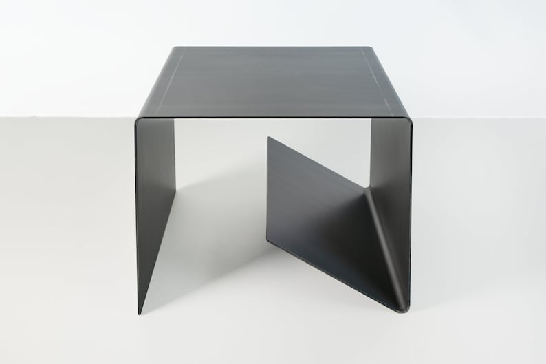 Rectangle Natural Metal Side Table With Storage Minimal | Etsy