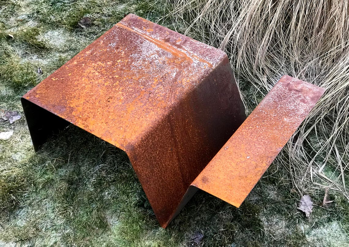 Rusted Metal Coffee Table With Storage Heavy Duty Rusty | Etsy