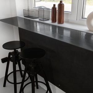Black Metal Loft Bar Table. Modern Breakfast and Dining High Table ...