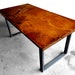 Rusted Steel Dining Table: Industrial Minimalist Design With Black Legs ...
