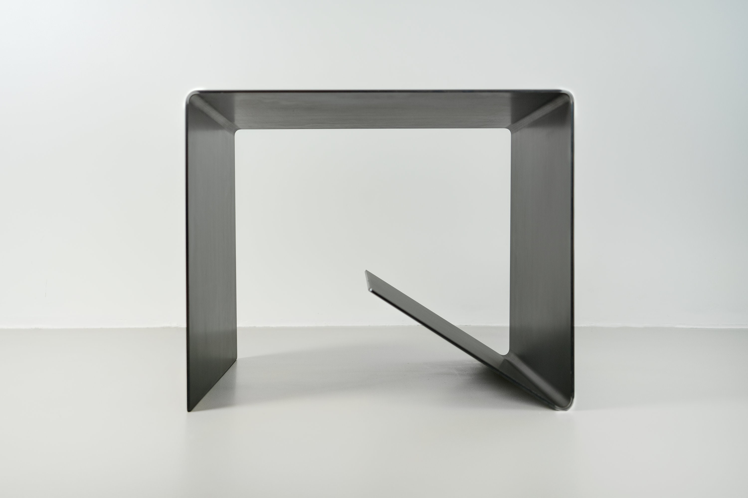 Minimalist Steel Side Table With Storage: Industrial Bedside End Table ...
