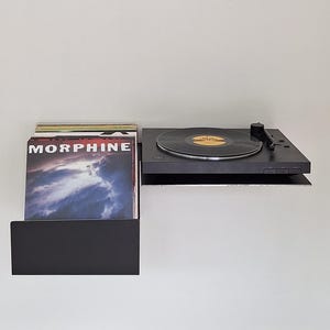 Floating Metal Turntable Shelf for Record Players – Customizable Steel ...