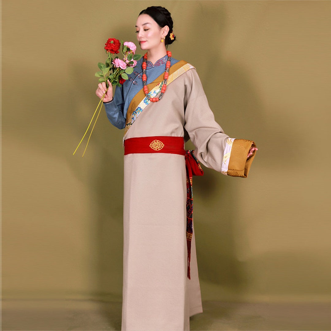 Tibetan Robe Lhasa Clothing Women Tibetan Clothing Tibetan Dress Woman ...