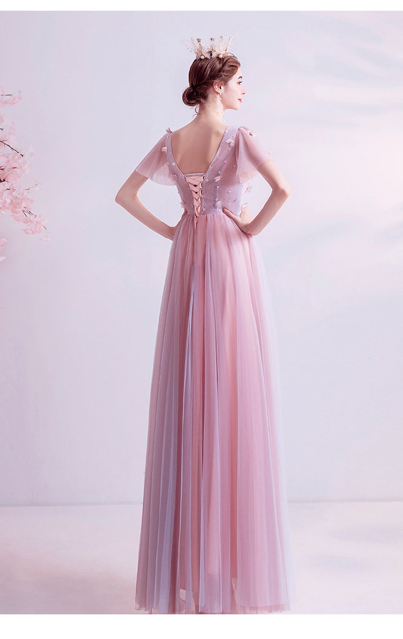 Womens Pink Princess Dress Formal Prom Gown Beaded Prom Etsy