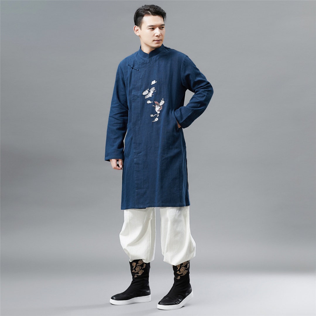 Chinese Style Wudang Robe Hanfu Linen Robe Monk Robe Men's Buddhist ...