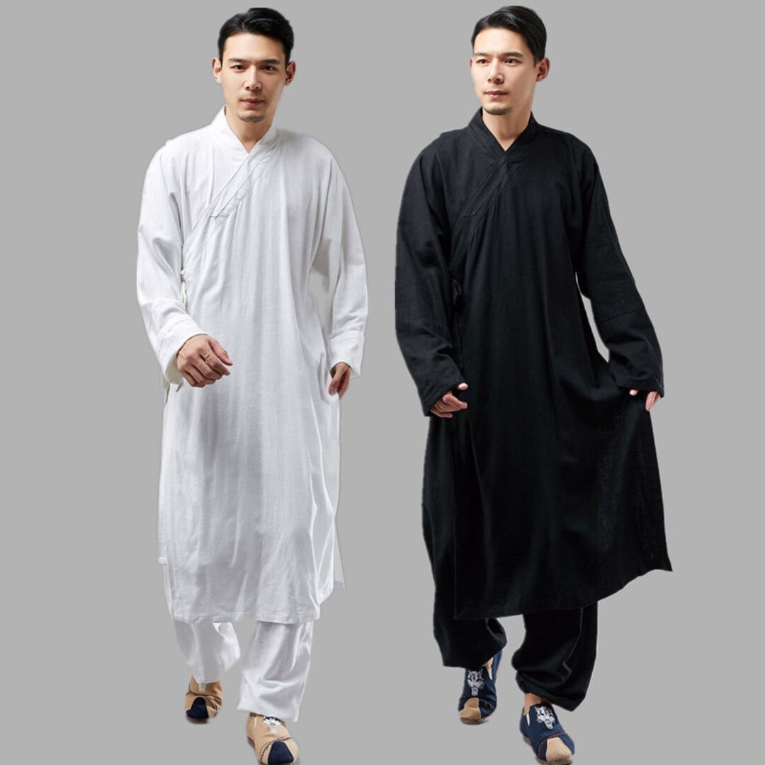 Chinesische Art Wudang Robe Hanfu Leinen Robe Mönch Robe Männer ...