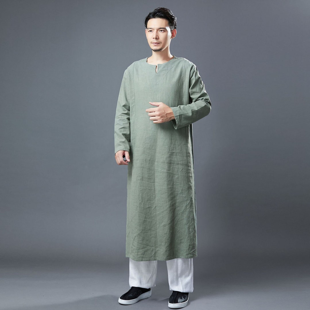 Chinese Style Wudang Robe Hanfu Ramie Robe Monk Robe Men's Buddhist ...