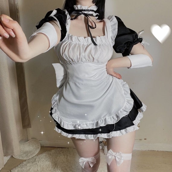 Maid Outfit Sweet Dress Cosplay Maid Costume Short Sleeve Etsy
