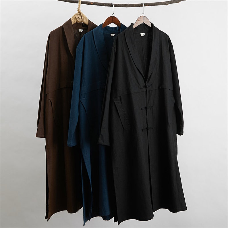 3 Colors Man's Long Jacket Coats Men's Cheongsam Suit - Etsy