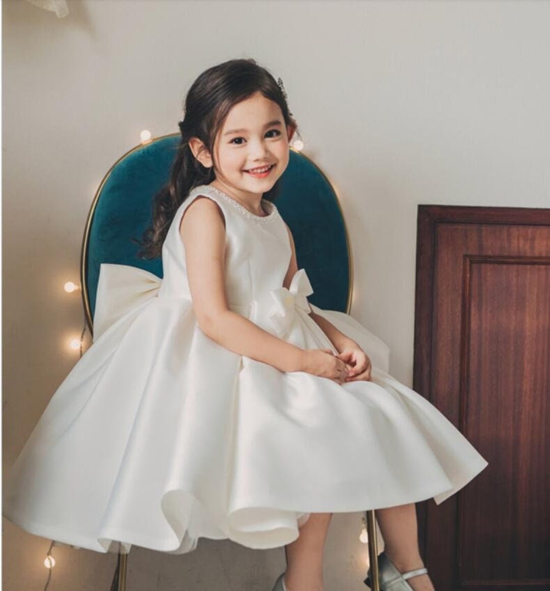 Girls White Prom Dress Princess Dress 1st Birthday Dress Daughter Prom ...