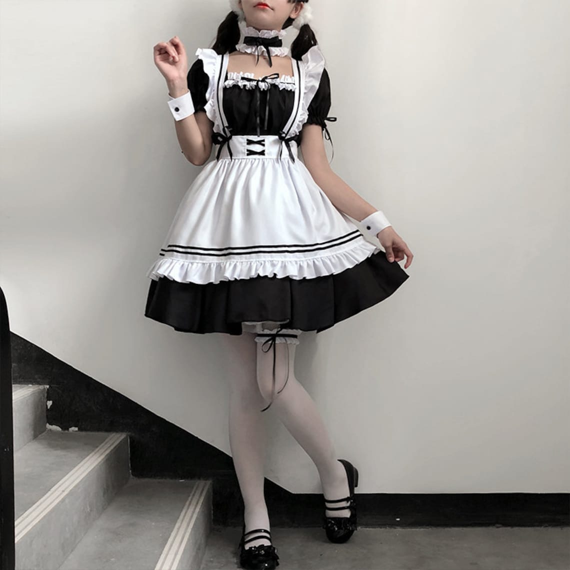 Maid Outfit Sweet Dress Cosplay Maid Costume Short Sleeve - Etsy