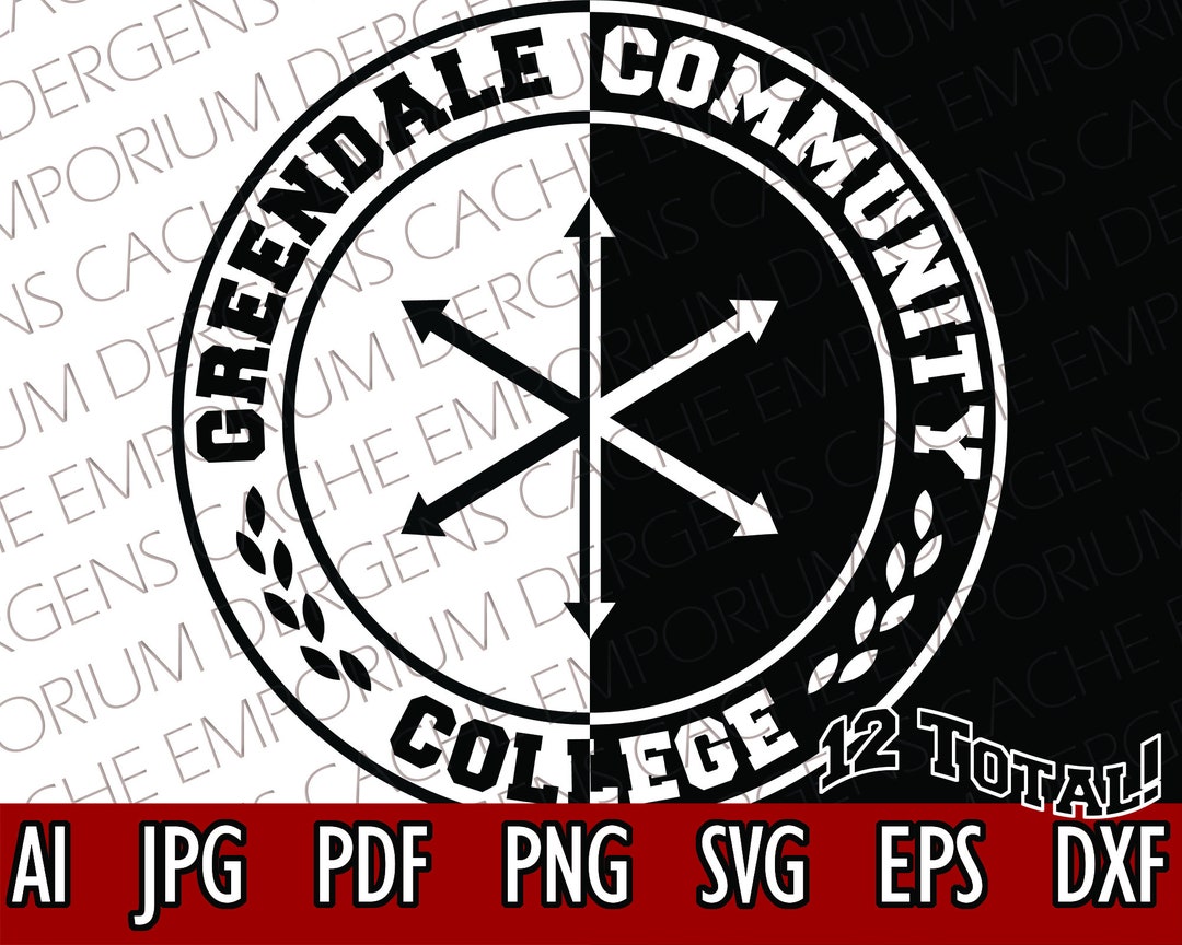 Greendale College - Community Emblem Design | SVG File Bundle - Etsy