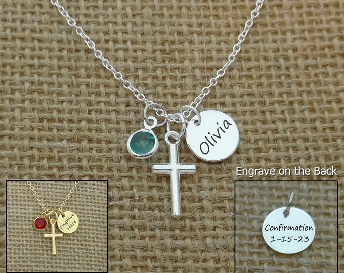 SALE Cross Necklace for Confirmation or First Communion Tiny Sterling ...