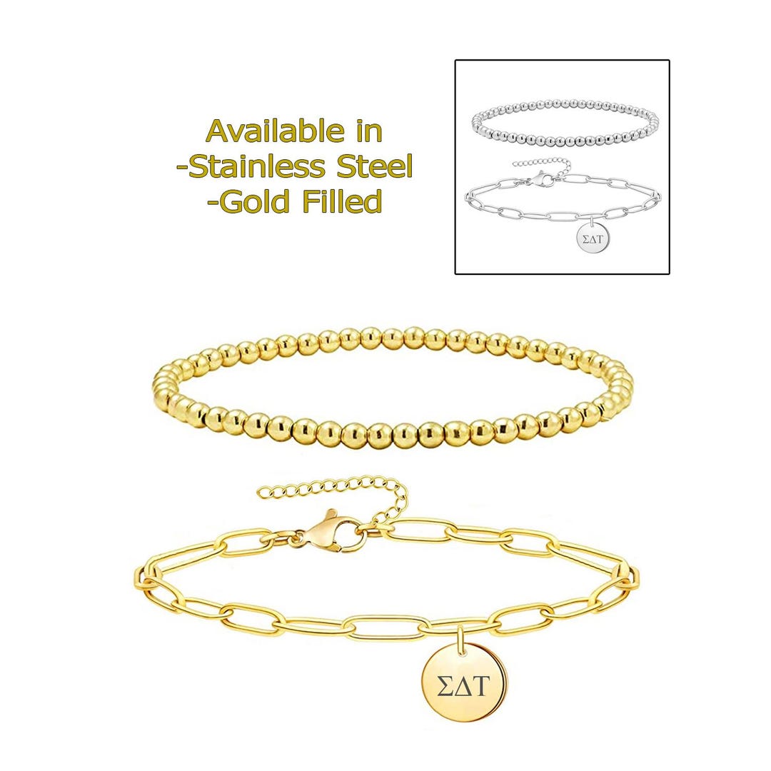 Sigma Delta Tau Sorority Bracelet, Paper Clip and Beaded Bracelet ...
