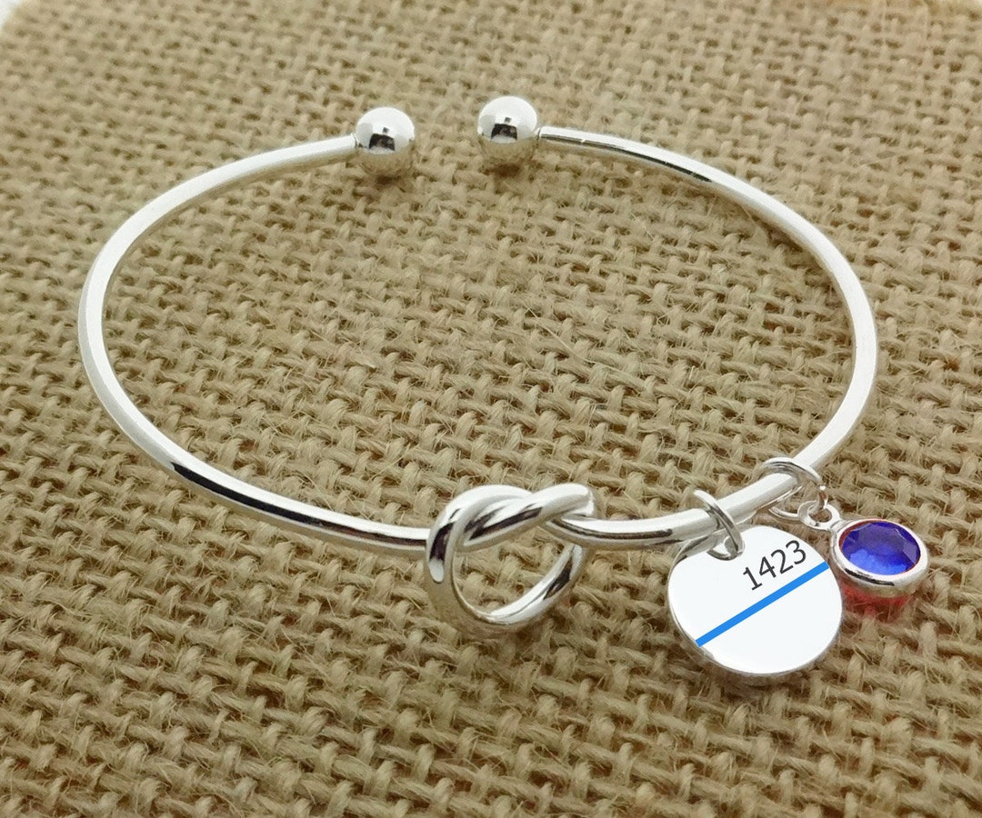 Thin Blue Line Bracelet, Love Knot Blue Line Bracelet, Back the Blue ...