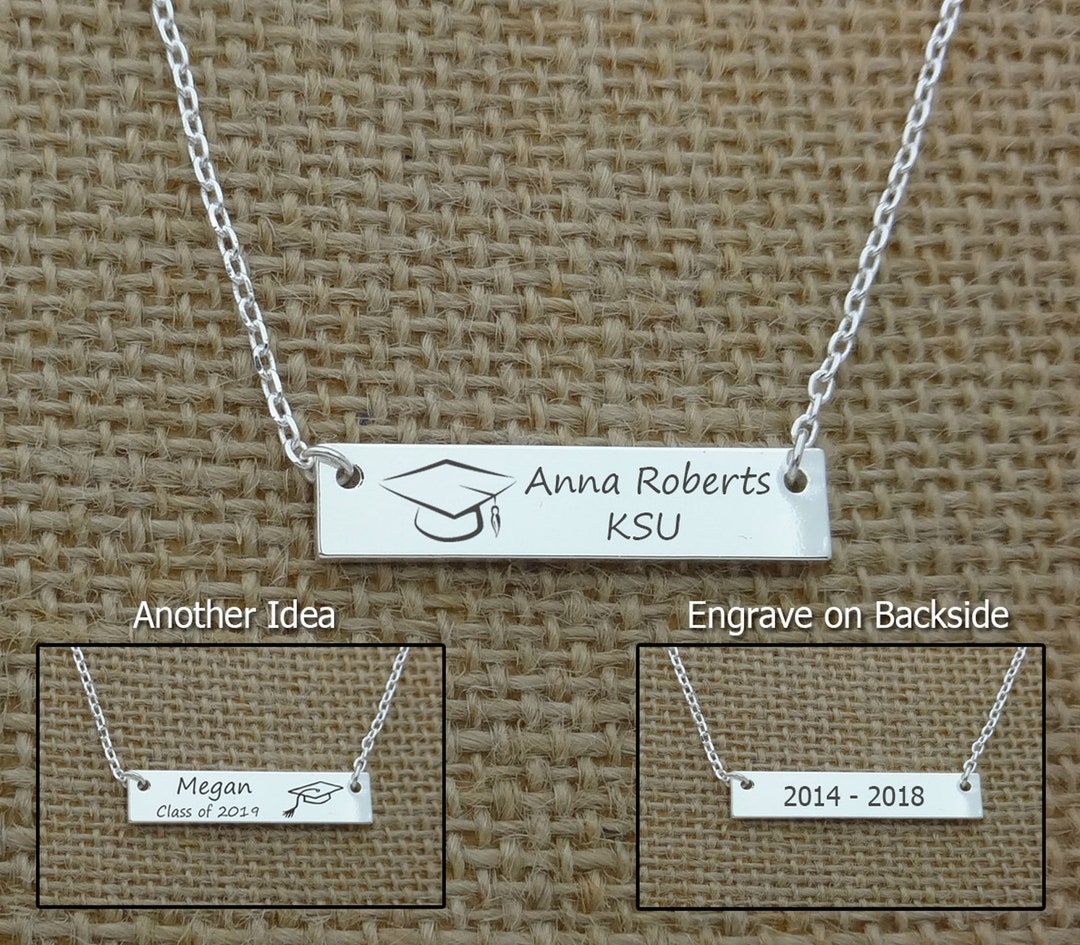 Graduation Bar Necklace Personalized Graduation Gift Necklace, Custom ...